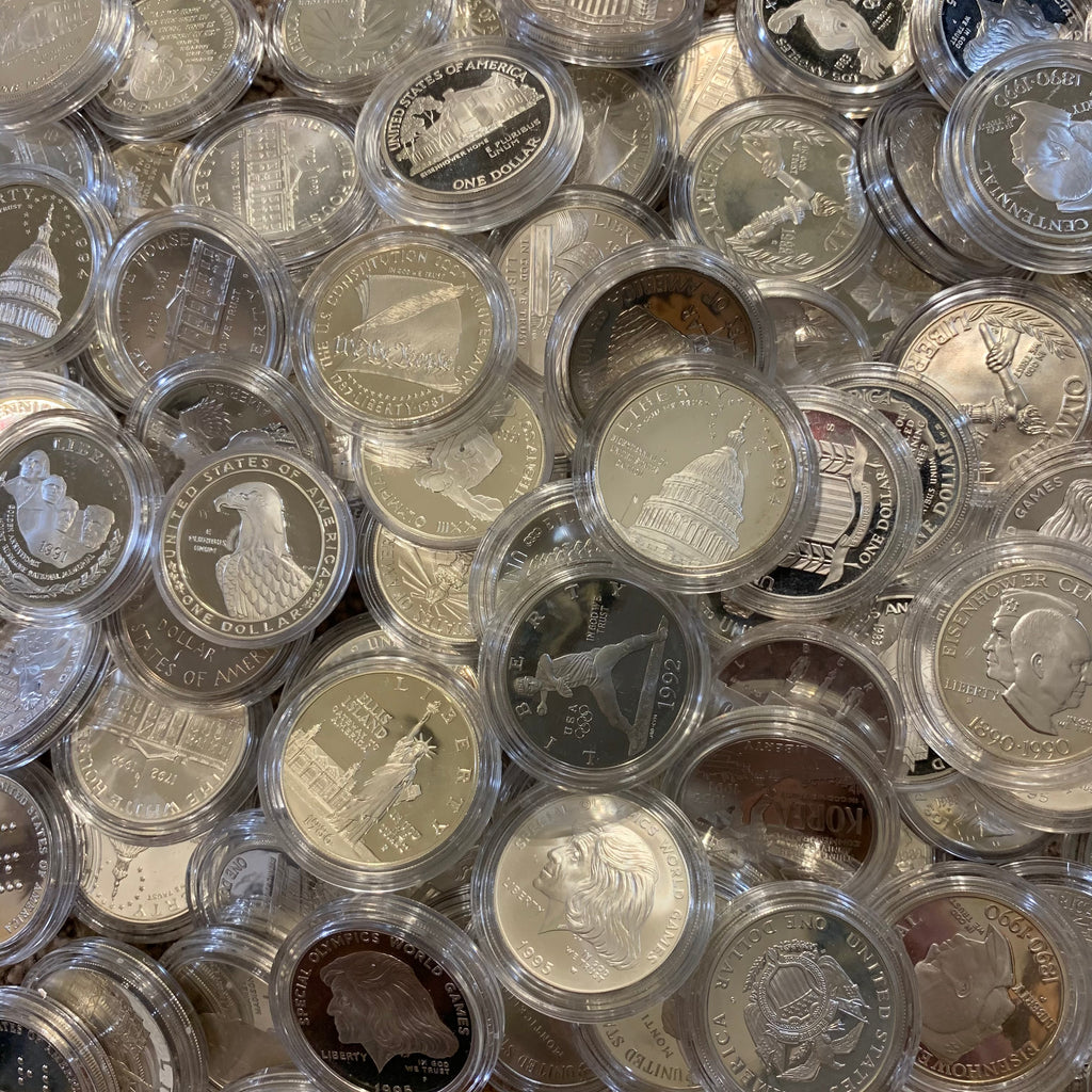 Commemorative Silver Dollar Hoard - Uncirculated & Proof (P, S, W Mint ...
