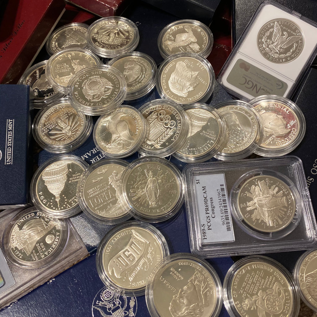 Commemorative Silver Dollar Hoard - Uncirculated & Proof (P, S, W Mint ...