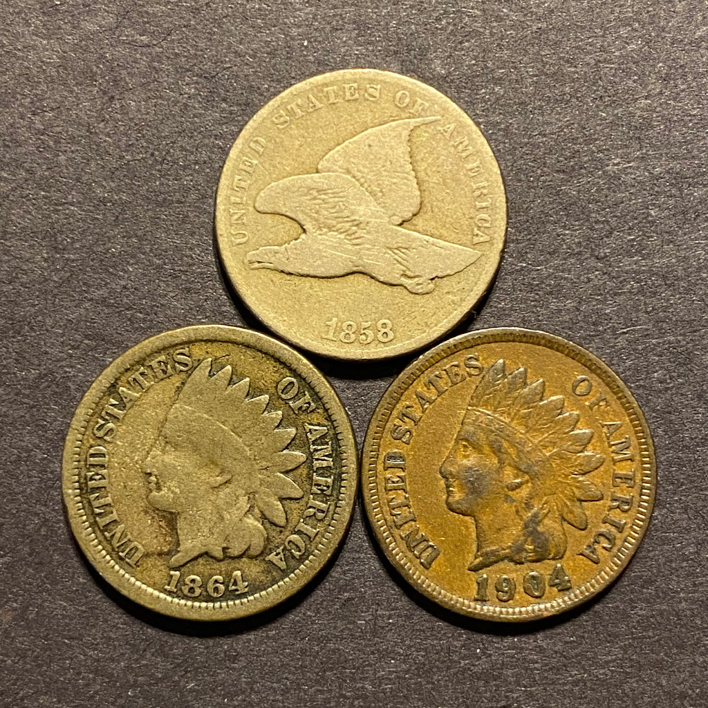 Indian Head Cent 1859-1909 Old Bronze 1¢ Coin – Old Estate Coins